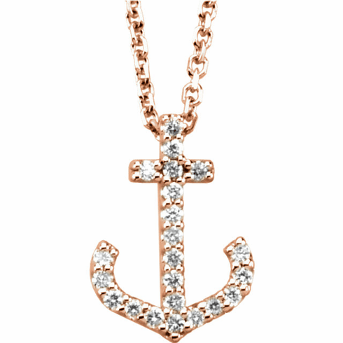 Diamond Anchor Necklace - Ocean Offerings