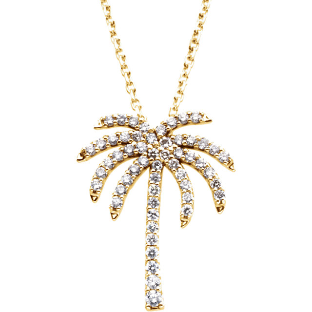 Diamond Palm Tree Necklace - Ocean Offerings