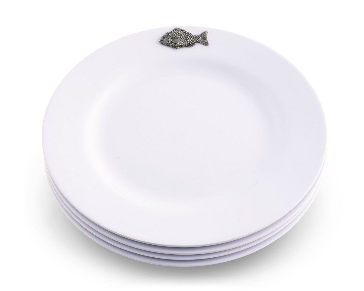 Fish Melamine Lunch Plates S/4 - Ocean Offerings