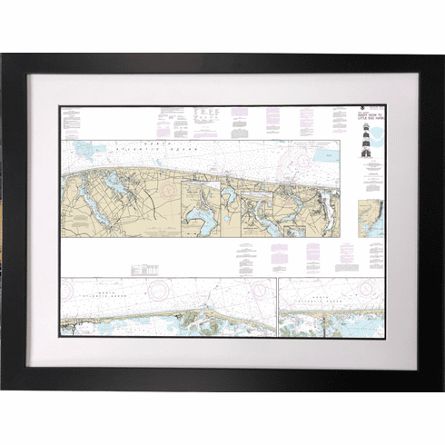 Framed Barnegat Bay Nautical Chart - Ocean Offerings