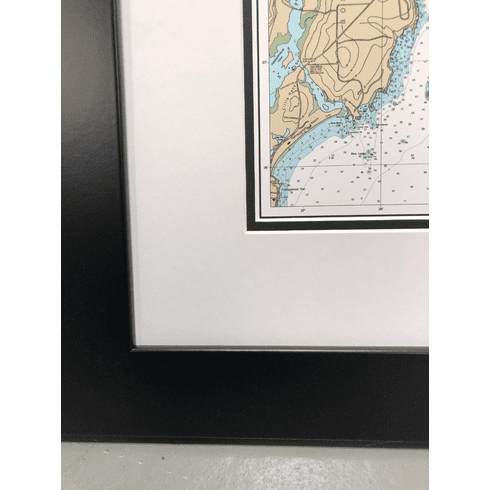 Framed Barnegat Bay Nautical Chart - Ocean Offerings