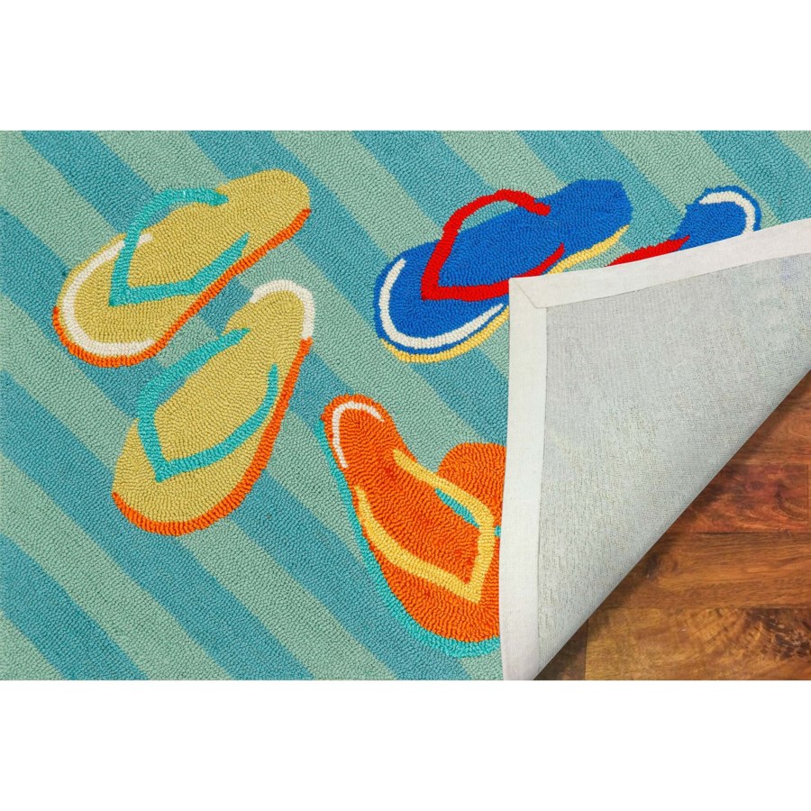 Frontporch Flip Flops Blue Rug - Ocean Offerings