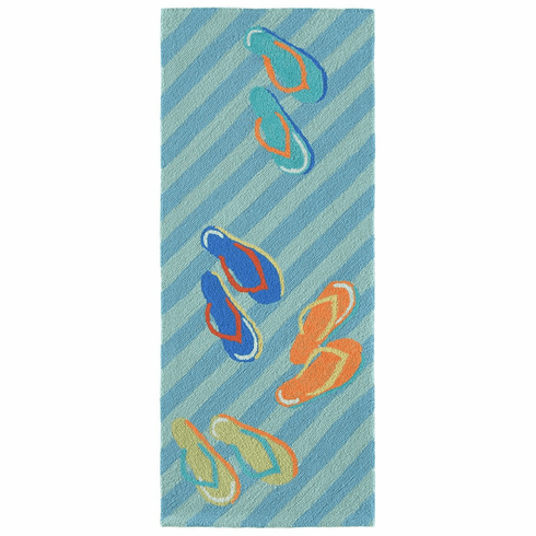 Frontporch Flip Flops Blue Rug - Ocean Offerings