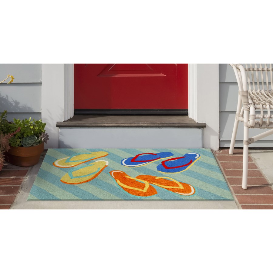 Frontporch Flip Flops Blue Rug - Ocean Offerings