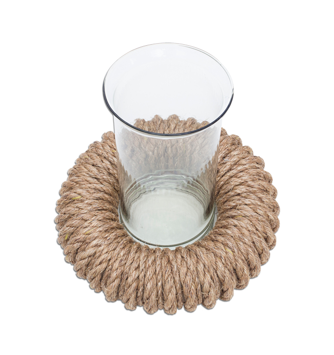 Hampton Wreath Glass Hurricane Centerpiece