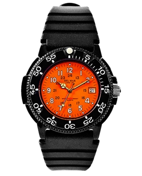 Men's Orange Dial Dive Watch