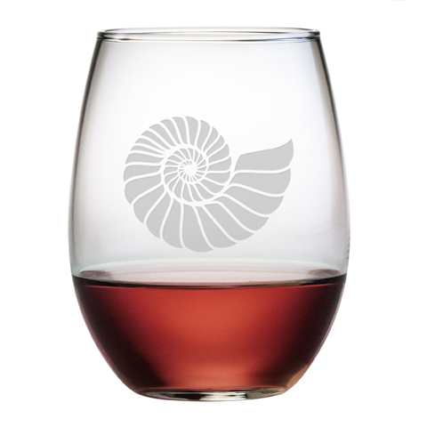 Nautilus Shell Stemless Wine Glasses