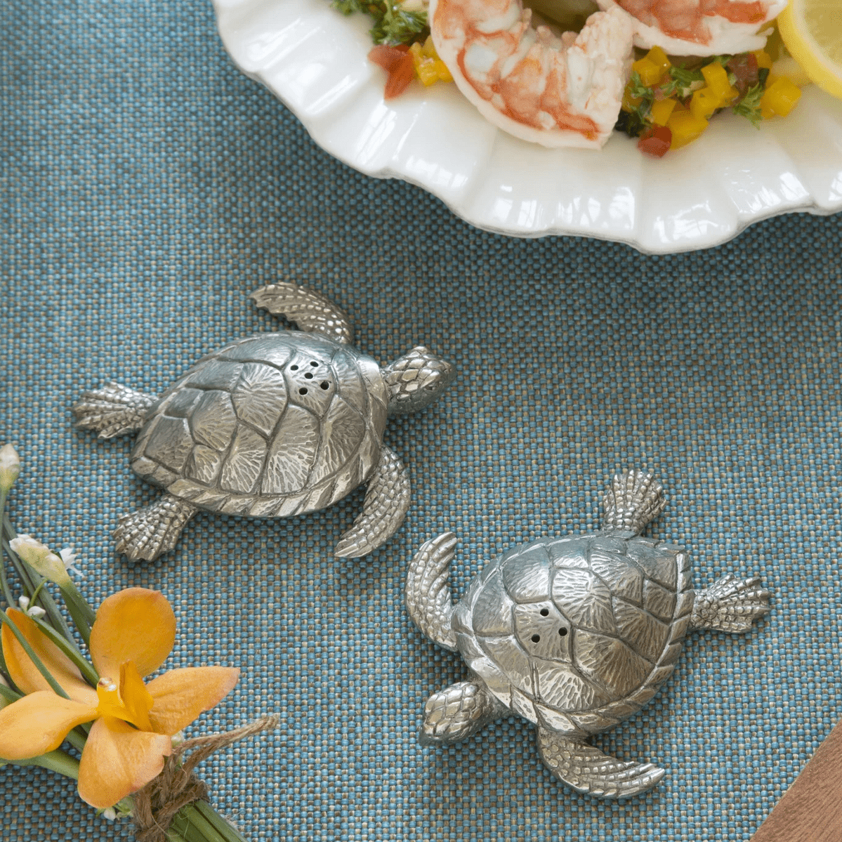 Vagabond House Pewter Sea Turtles Salt & Pepper Set - Ocean Offerings