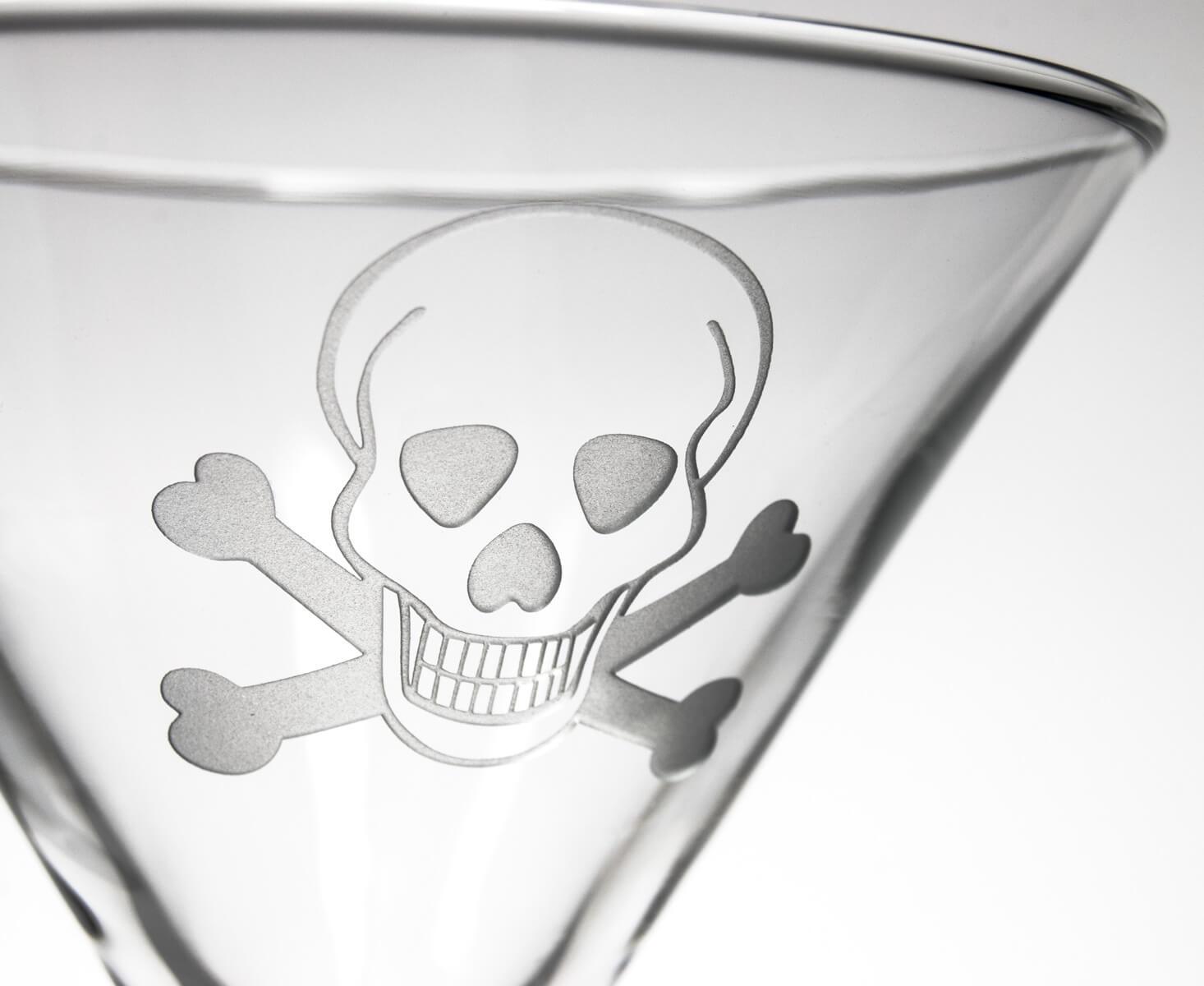 Skull & Cross Bones Martini Glasses - Ocean Offerings