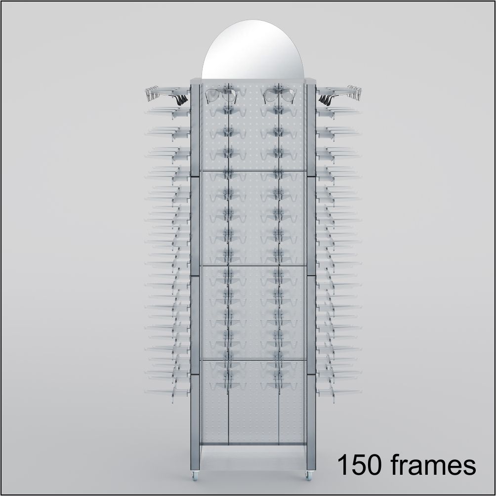 H-Unit Floortop Optical Frame Display on Wheeled Base - For 150 or 230 ...