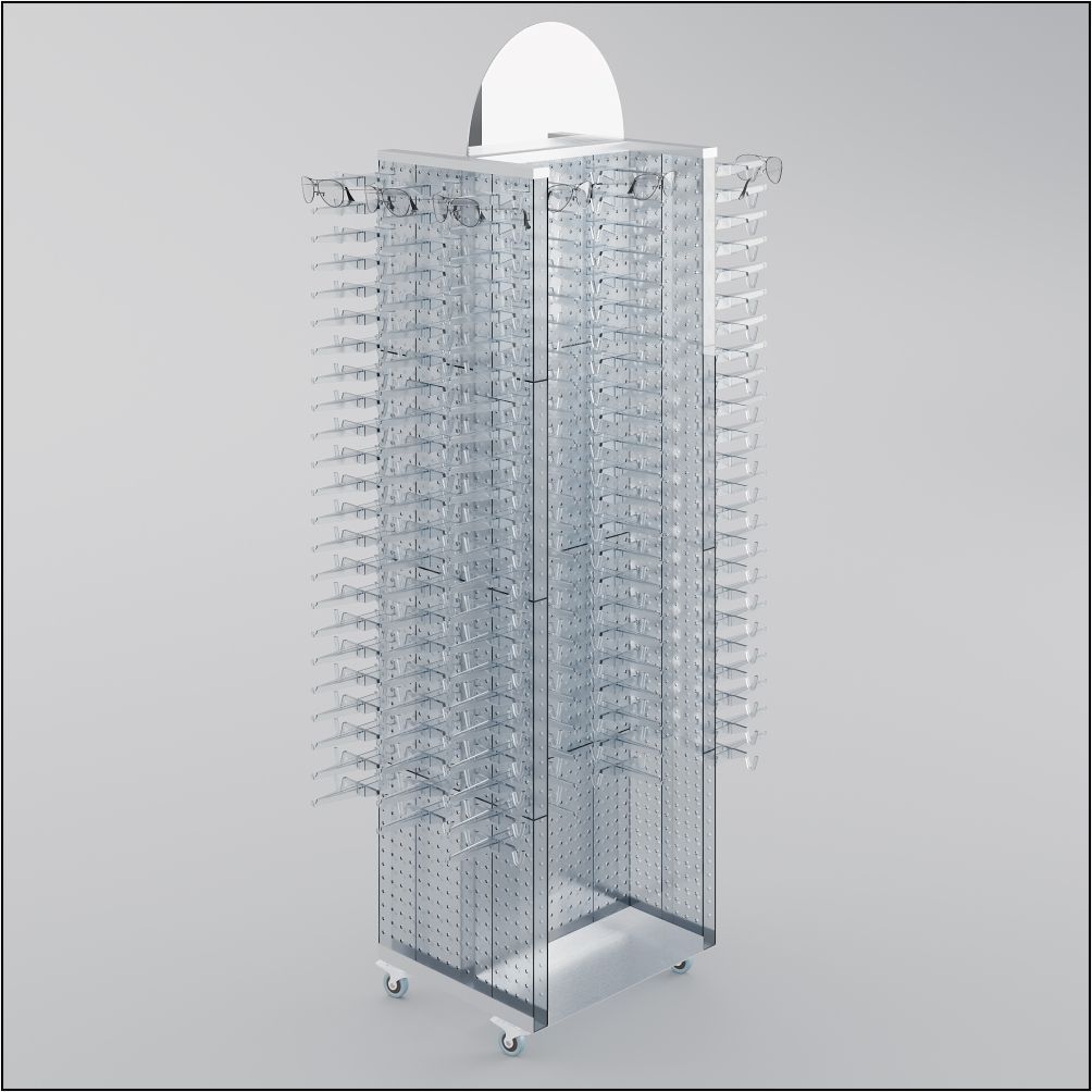 H-Unit Floortop Optical Frame Display on Wheeled Base - For 150 or 230 ...