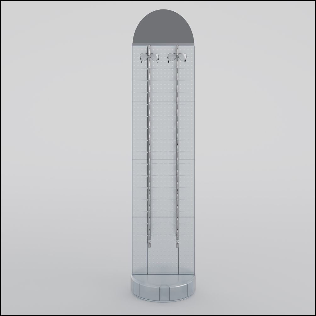 Locking Rotating Two-Sided Optical Frame Floor Display - For 64 Frames