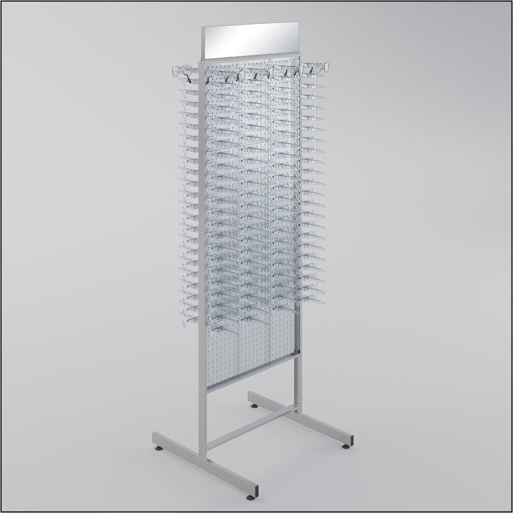 Two-Sided Shop-in-Shop Optical Floor Stand Display on Wheels - For 120 ...