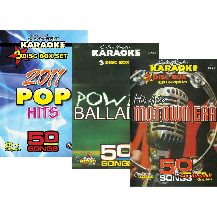 See all Chartbuster Karaoke 3 CDG Discs / 50 Song Packs