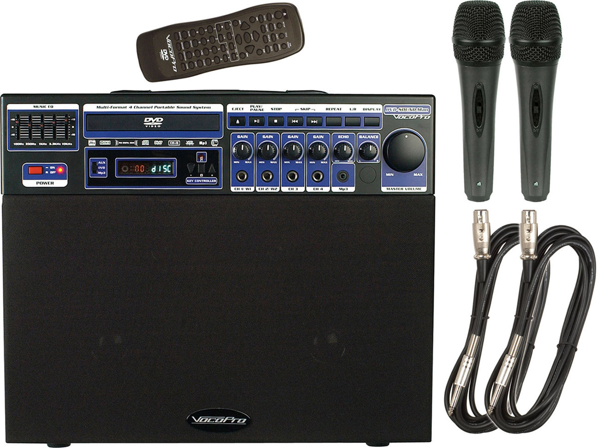 VocoPro DVD-SOUNDMAN BASIC 80W Multi-Format Sound System, 4-Channel