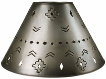 Mexican Rustic Tin Lamp Shades - Aged Tin and Glass