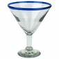 Mexican Blue Rimmed Margarita Glass - Set of 4