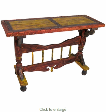 Mexican Country Spoked Sofa Table