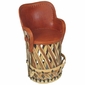 Set of 2 - Mexican Equipale Bar Stools with Cushioned Seat
