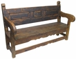 Rustic Wood & Wrought Iron Bench