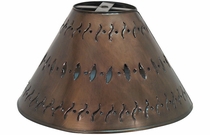 Mexican Rustic Tin Lamp Shades - Aged Tin and Glass