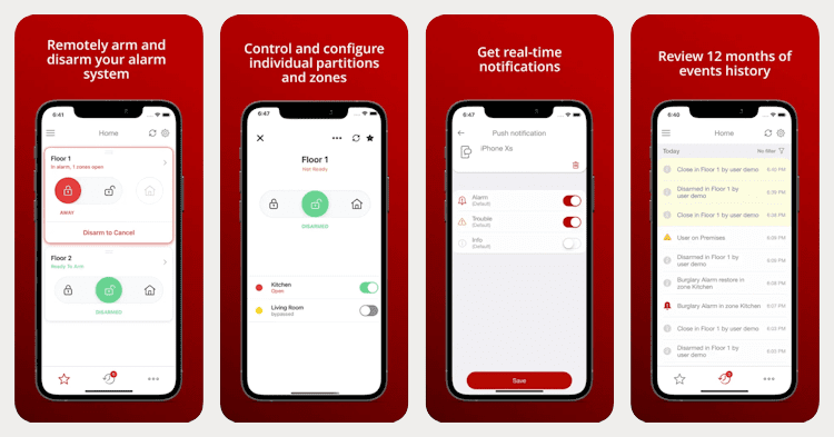M2M Services Apple iPhone Interactive Alarm Monitoring App - GeoArm ...
